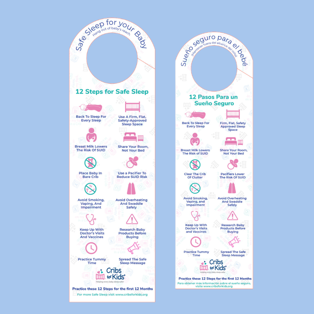 Safe Sleep Ambassador 12 Steps to Safe Sleep Door Hanger – ette cetera!